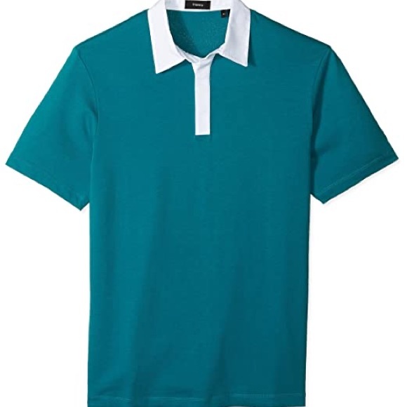 Theory | Shirts | Theory Rugby Robe Regular Fit Polo Splash Green Size ...